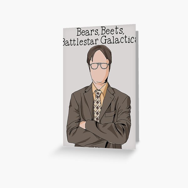 "Dwight Schrute The Office Cartoon Digital Art 2 With Quote" Greeting ...