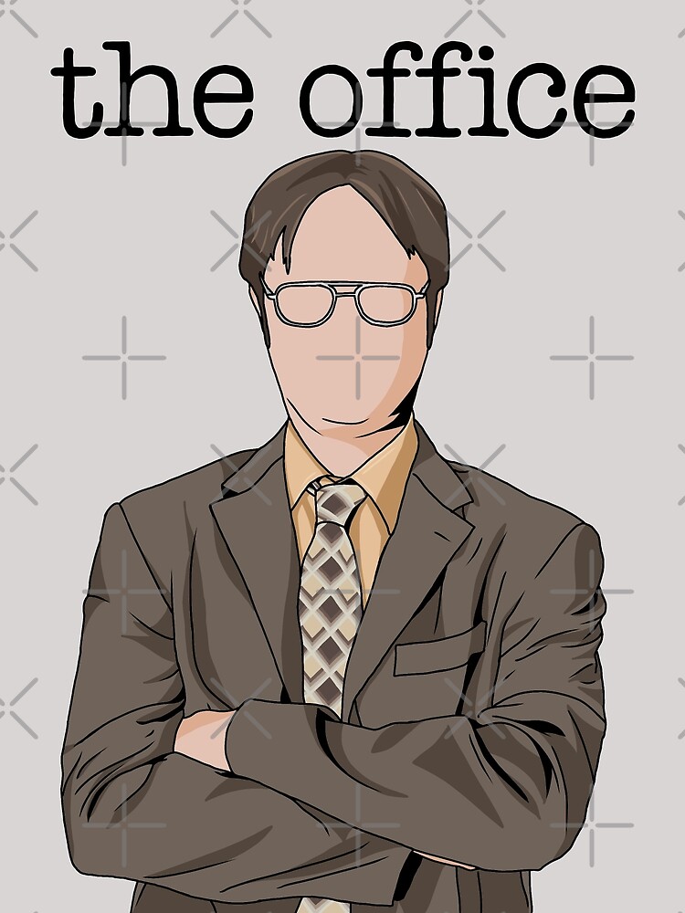 "Dwight Schrute The Office Cartoon Digital Art 2 With Font" Art Print ...