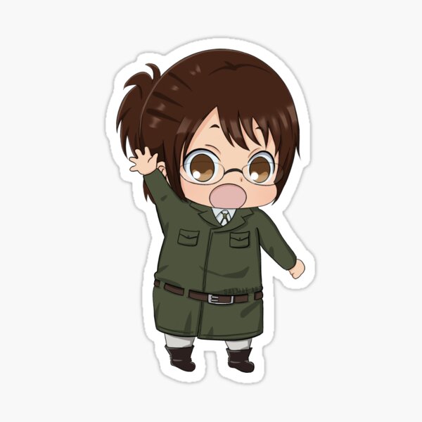 "Hange in school babysitters style" Sticker by salmaeart | Redbubble