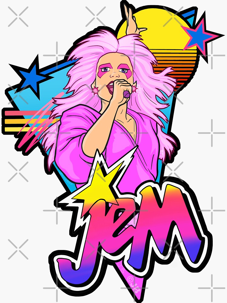 "RETRO 80S JEM" Sticker for Sale by FunnehGacha | Redbubble