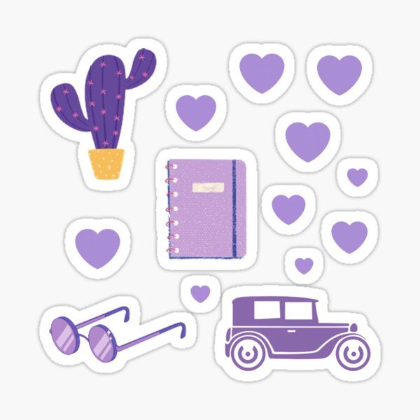 "PURPLE STICKER PACK" Sticker by Zulaiha175 | Redbubble
