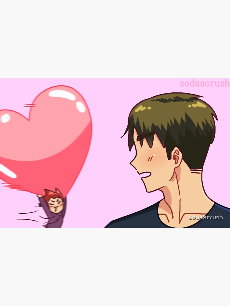 "Satori Tendou loves Ushiwaka" Sticker by sodaacrush | Redbubble