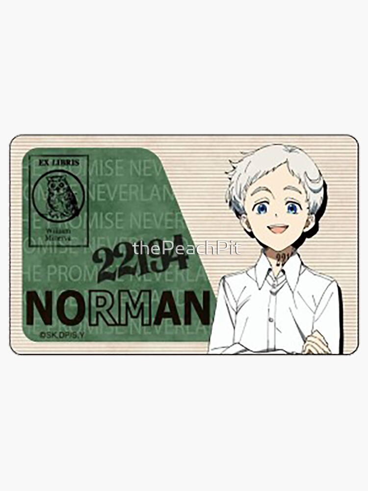"The Promised Neverland Norman ID Card" Sticker for Sale by thePeachPit ...