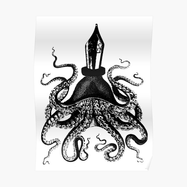 "Octopus ink pen" Poster for Sale by monsterplanet | Redbubble