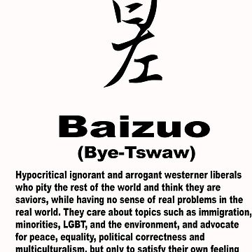 "Baizuo Political T-shirt" Sticker for Sale by Stonetrident | Redbubble