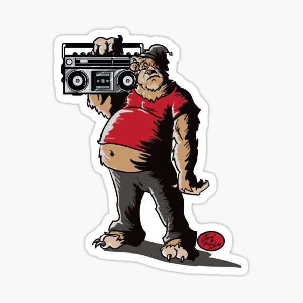 "Boombox Bear" Sticker for Sale by JohnnyPraize | Redbubble