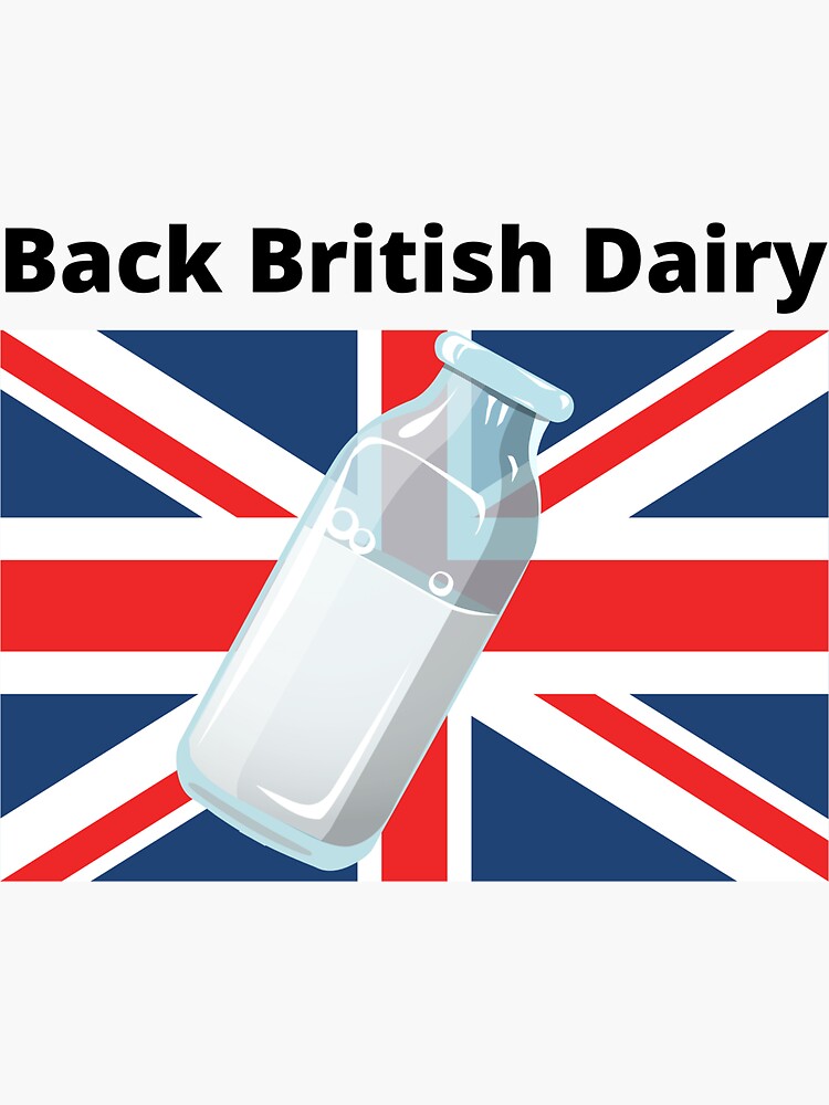 "Back British Support Dairy Milk Farming" Sticker by Tedescino | Redbubble