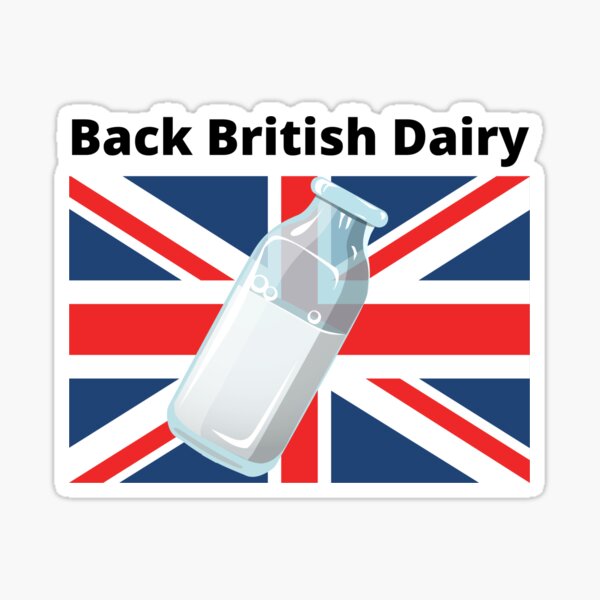 "Back British Support Dairy Milk Farming" Sticker by Tedescino | Redbubble