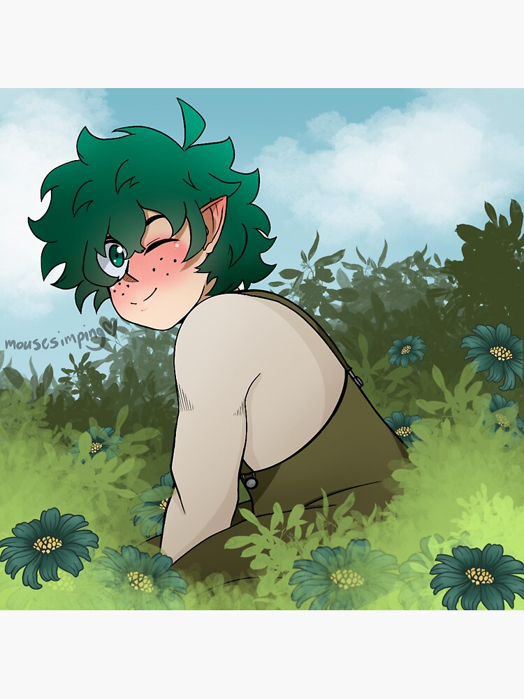 "Elf Deku ( BNHA )" Sticker for Sale by MouseSimping | Redbubble