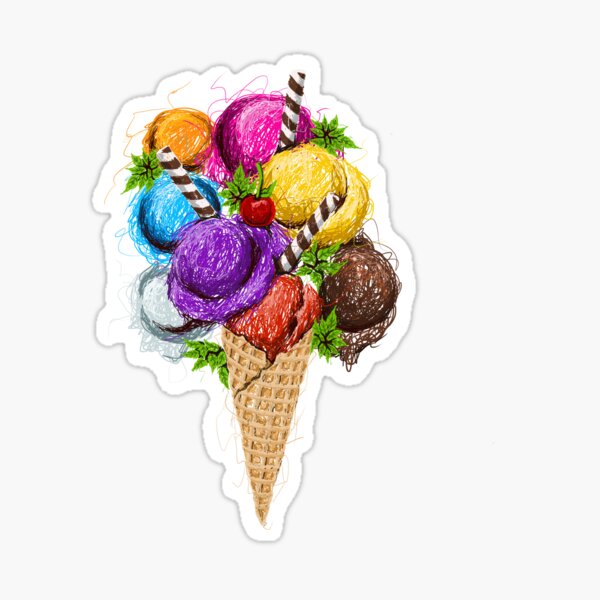 "Gelato Scribble " Sticker for Sale by Myrioter | Redbubble