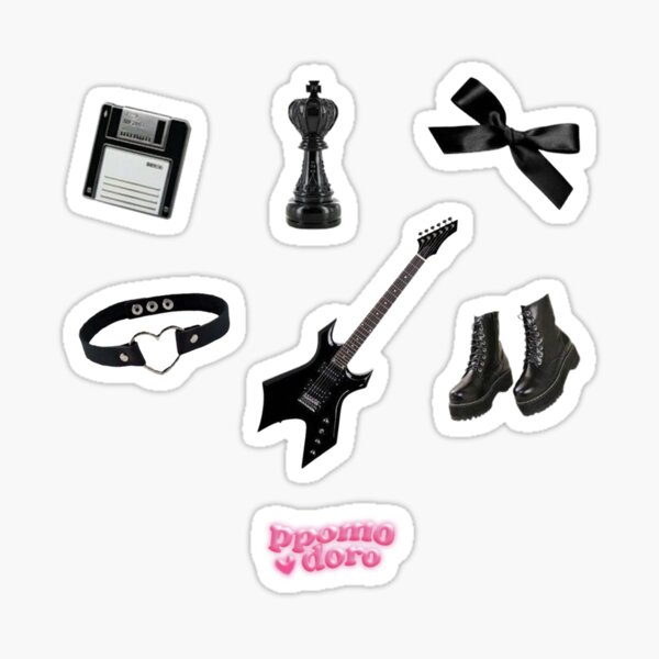 "BLACK STICKER PACK!" Sticker for Sale by ppomodoro | Redbubble