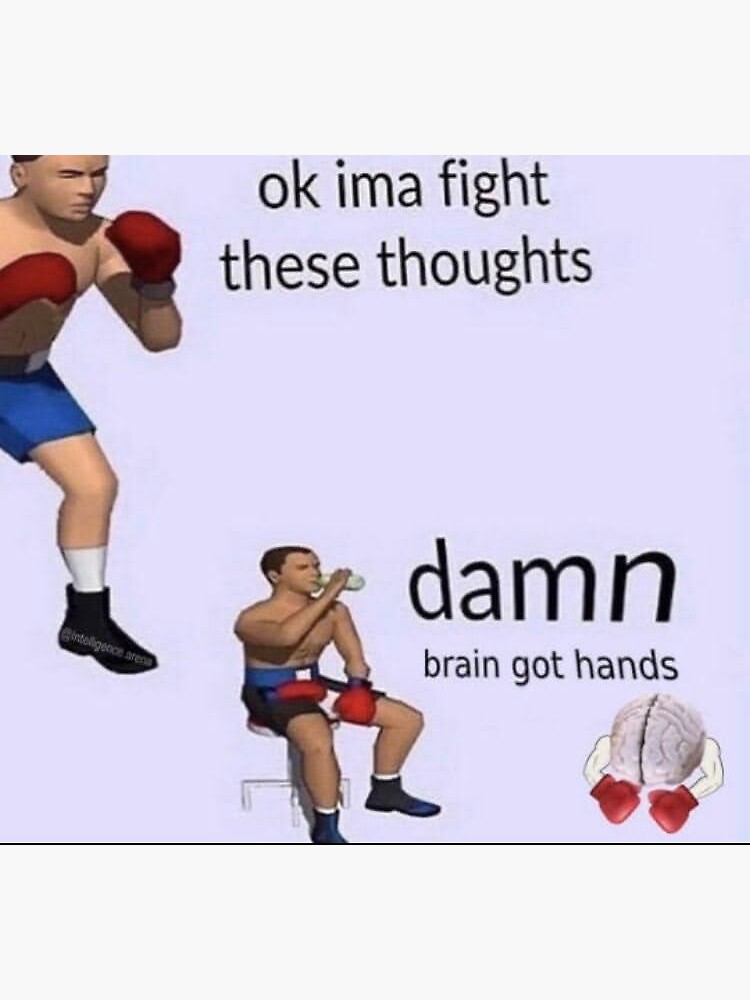 "Brain Got Hands Meme" Sticker for Sale by livyy64 | Redbubble