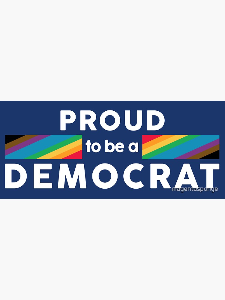 "Proud to be a Democrat Intersectional Pride Flag Dark Version" Sticker ...