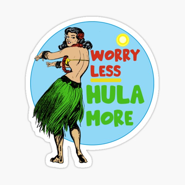 "hula hula hula girl" Sticker for Sale by sandpiperstudio | Redbubble