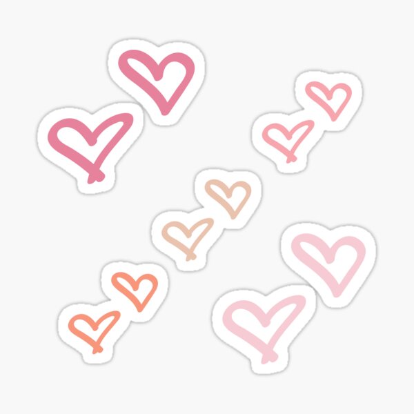 "PINK HEARTS STICKER PACK, aesthic, indie aesthetic, pastel aesthetic ...