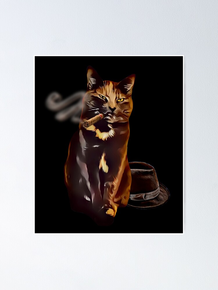 "Mafia Boss Cat Drawing" Poster by CartoonCosmos | Redbubble