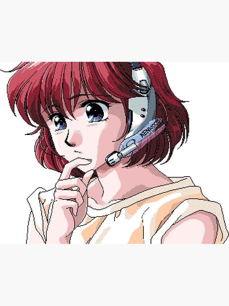 Lámina fotográfica «PC 98 Juego de computadora Cute 80s 90s Anime Girl ...