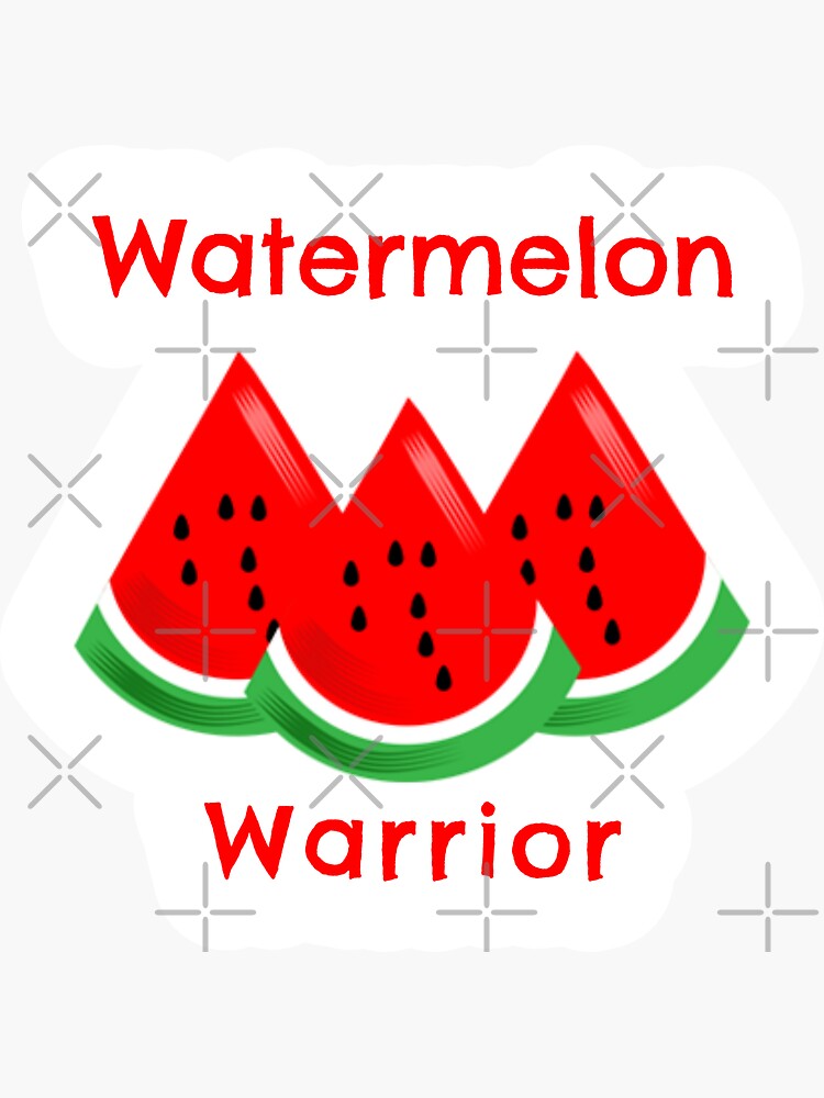 "Watermelon Warrior Fruit Lovers Vegetarians Vegans" Sticker for Sale ...