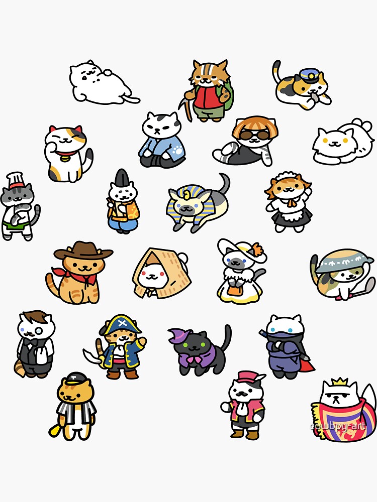 "Neko Atsume Rare Cats" Sticker for Sale by cowbpy-art | Redbubble
