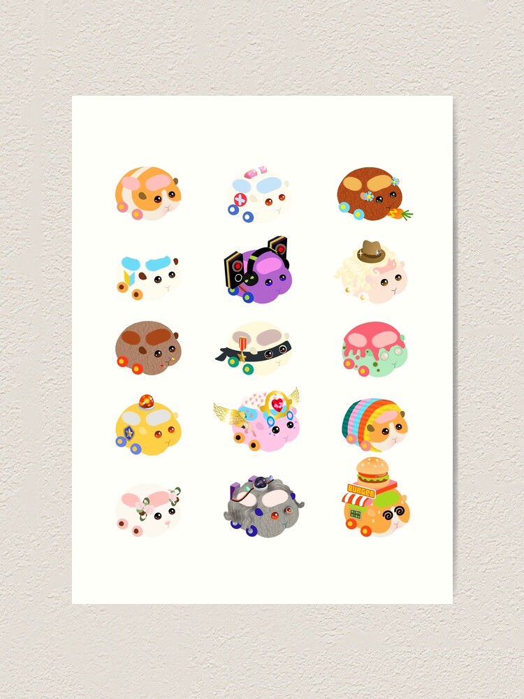 "Pui Pui Molcar Assorted Characters - White" Art Print for Sale by ...