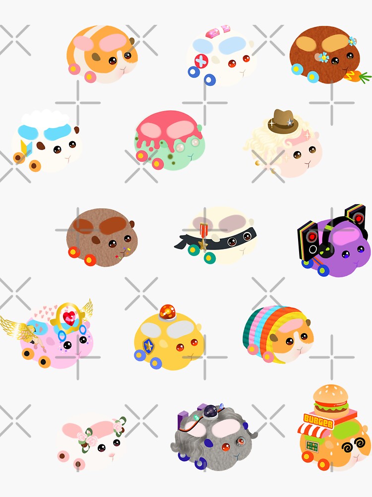 "Pui Pui Molcar Assorted Characters - White" Sticker for Sale by ...