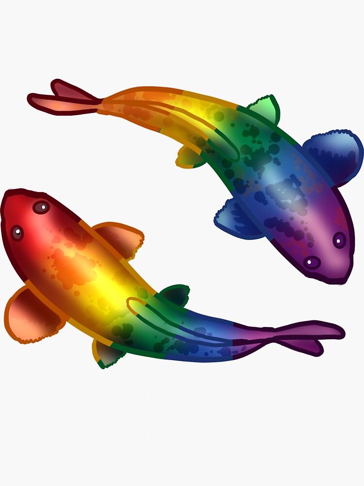 "Rainbow LGBTQ Pride Flag Koi Fish" Sticker for Sale by You-Are-Valid ...