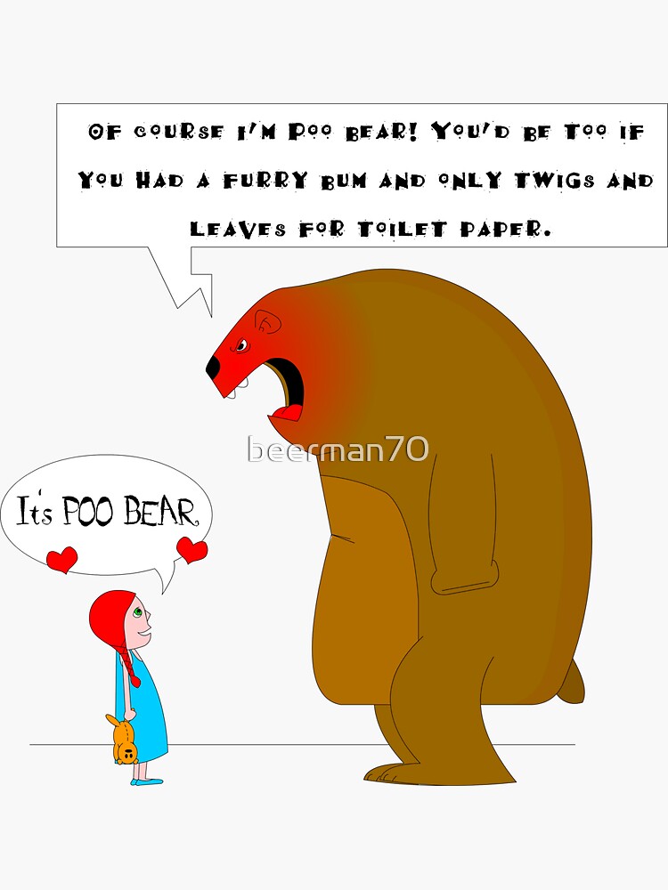 "Poo Bear" Sticker for Sale by beerman70 | Redbubble