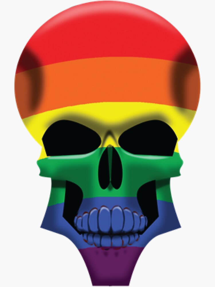 "Rainbow Skull" Sticker by wickedcartoons | Redbubble