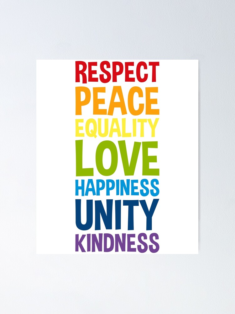 "Respect Peace Equality" Poster by rehatschek | Redbubble