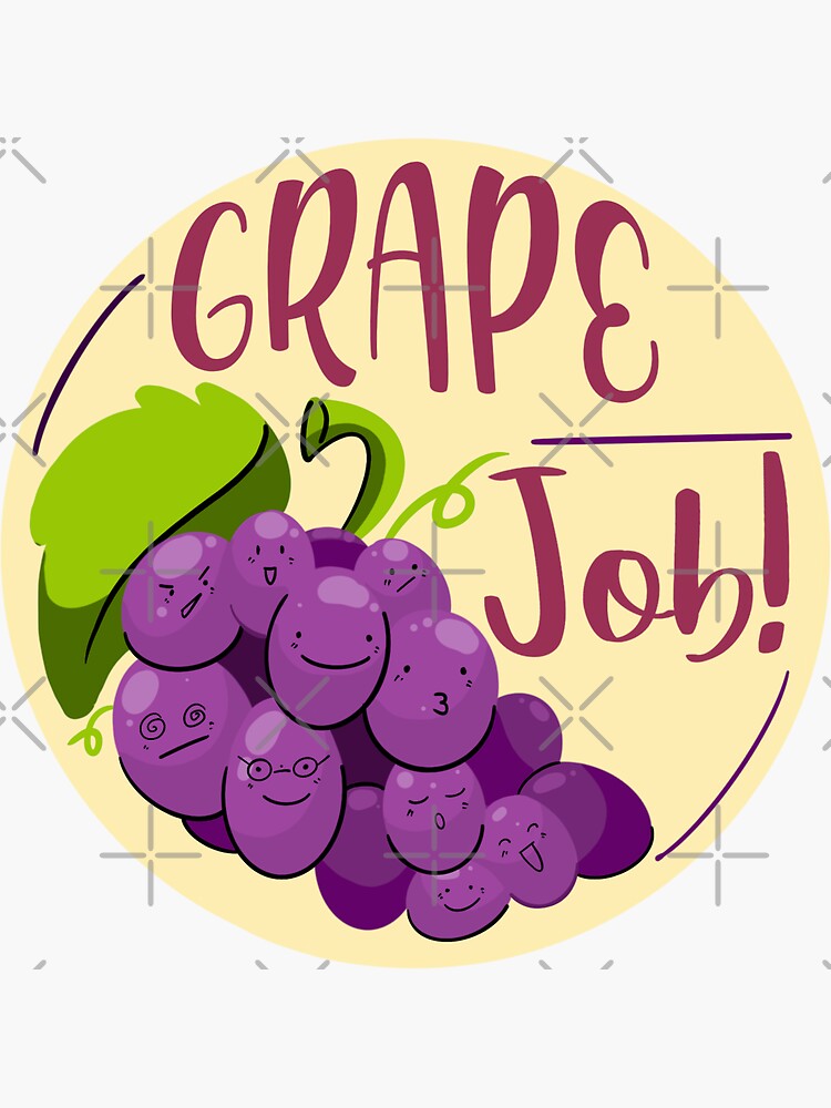 "Grape Job!" Sticker for Sale by ChemicalXShop | Redbubble