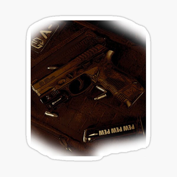 "cartoon a pistol and a bullet" Sticker for Sale by Unique-on | Redbubble