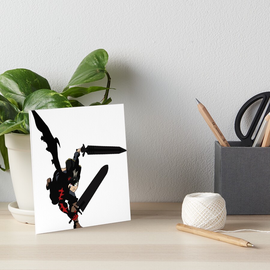 "Black Clover Dual Wielding Blade Asta" Art Board Print for Sale by ...