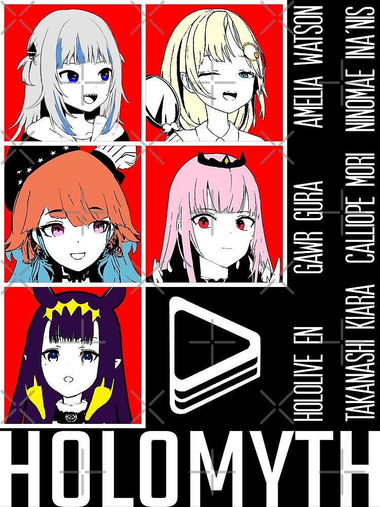 "Hololive EN Holomyth Red Panel" Art Print by UDTee | Redbubble