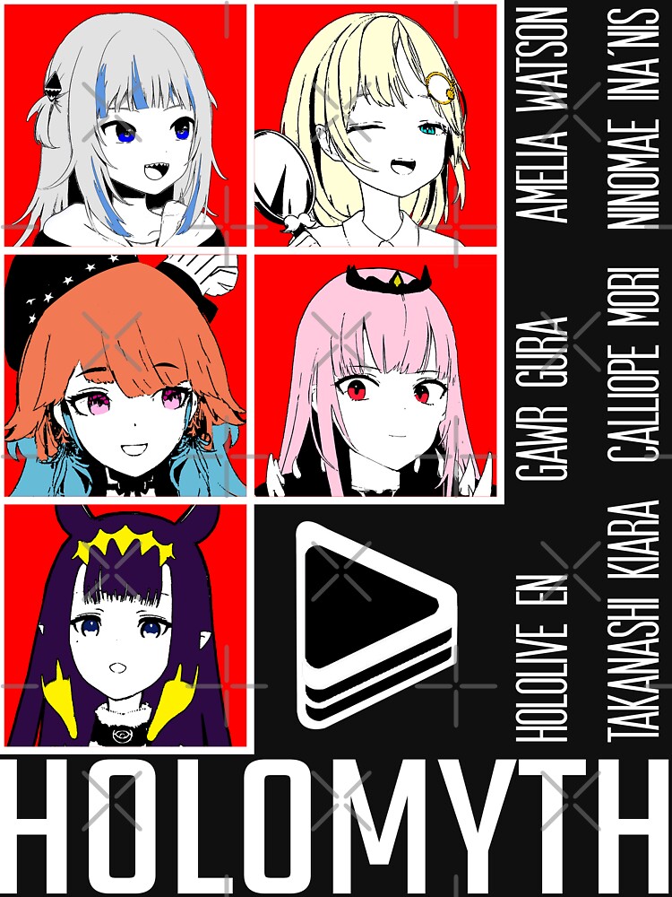 "Hololive EN Holomyth Red Panel" T-shirt for Sale by UDTee | Redbubble ...