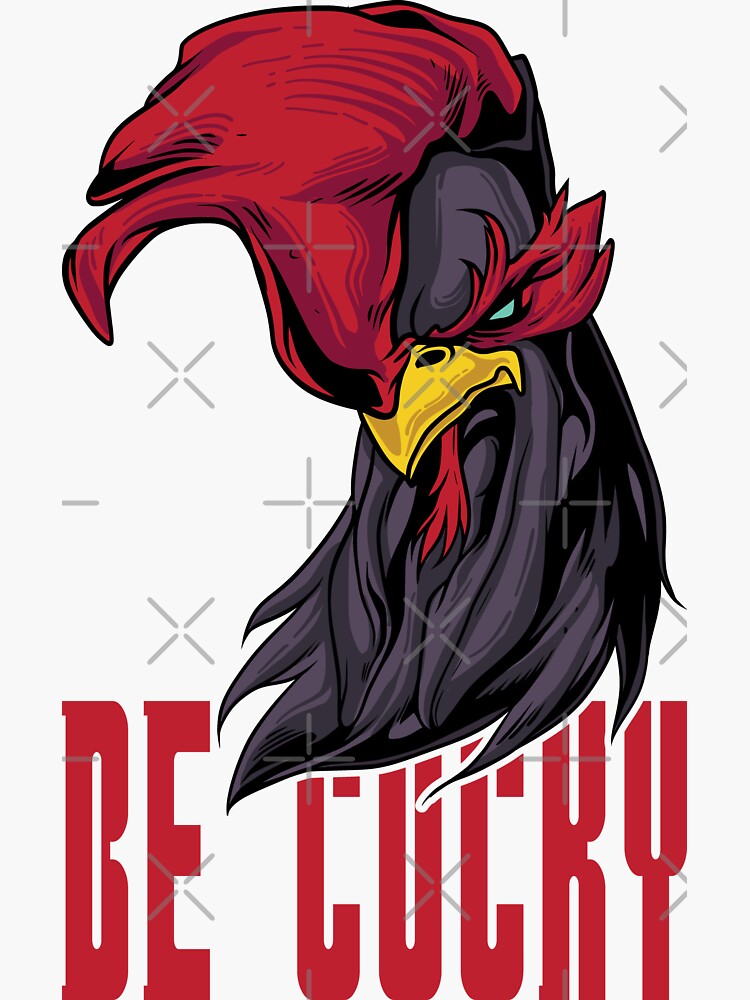 "Be Cocky - Funny Rooster Pun!" Sticker for Sale by FEAR-GRAFX | Redbubble