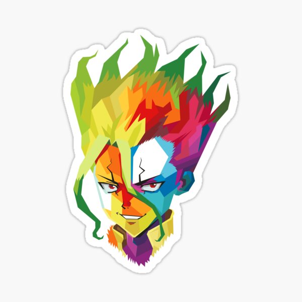 "Senku Ishigami WPAP" Sticker for Sale by Rooqie | Redbubble