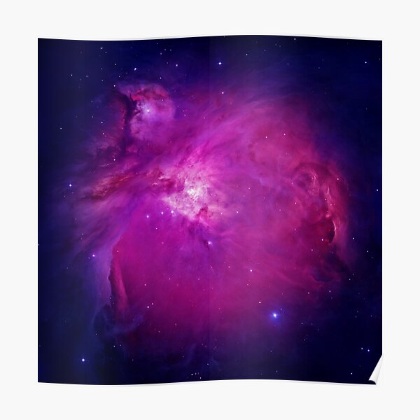 "The Orion Nebula (Messier 42) in neon pink. Stars of a planet and ...