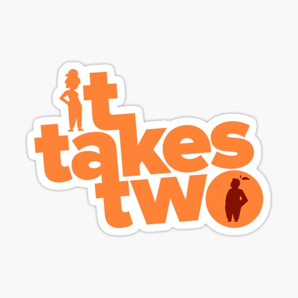 "It Takes Two Logo" Sticker for Sale by rubinho146 | Redbubble