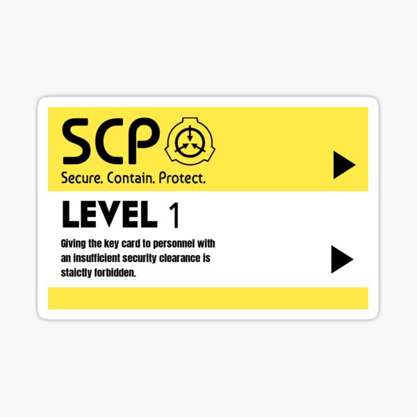 "SCP Key Card Level1" Sticker by KimJinGyu | Redbubble