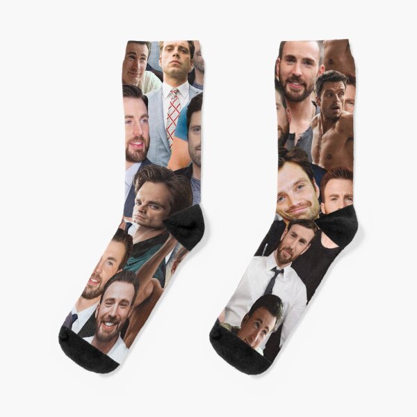 "sebastian stan and chris evans photo collage " Socks for Sale by ...