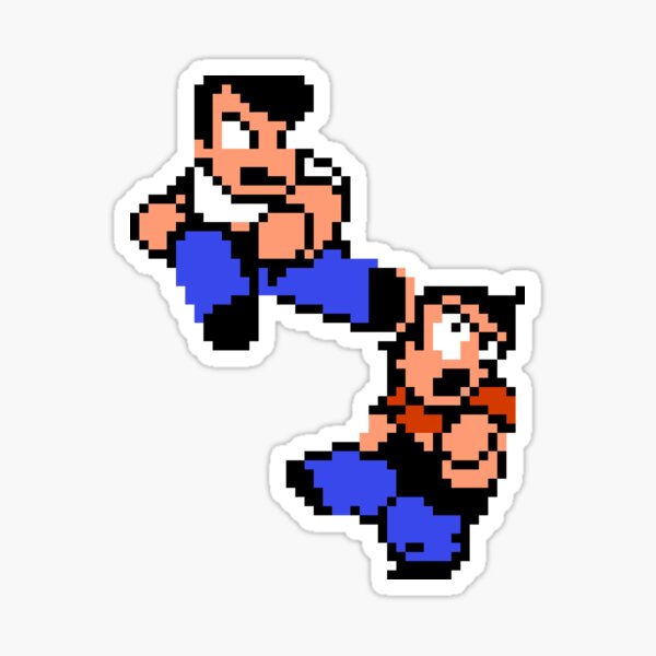"8-Bit River Fight" Sticker for Sale by CasualBiscuits | Redbubble