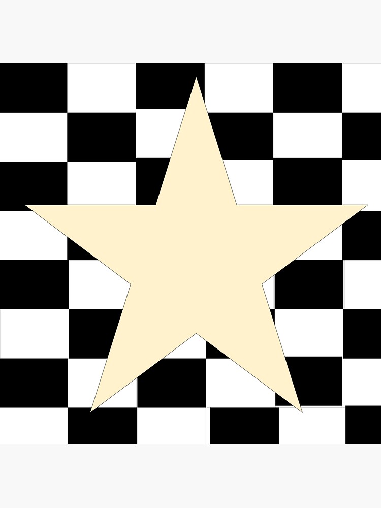 "Checker Background with pastel yellow star design" Sticker for Sale by ...