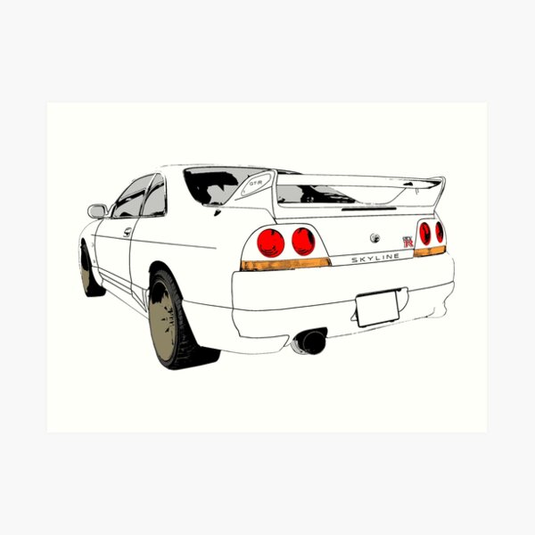 "Nissan Skyline R33 GT-R (semi back)" Art Print for Sale by ...