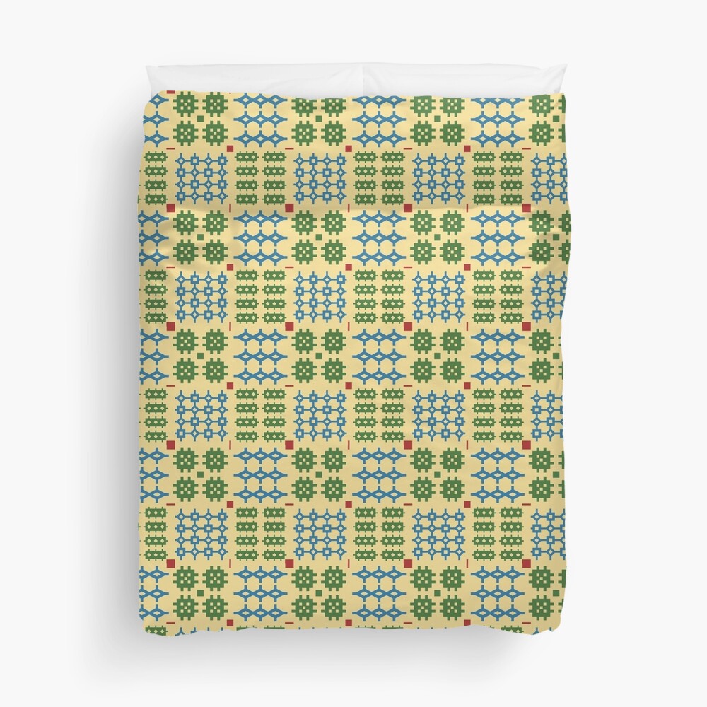 "Welsh Tapestry Pattern, Carthen Cymraeg, Cymreig (green and blue ...