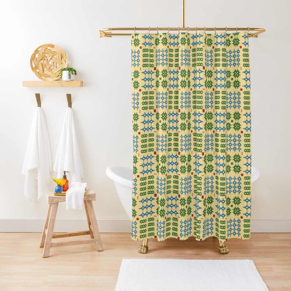 "Welsh Tapestry Pattern, Carthen Cymraeg, Cymreig (green and blue ...