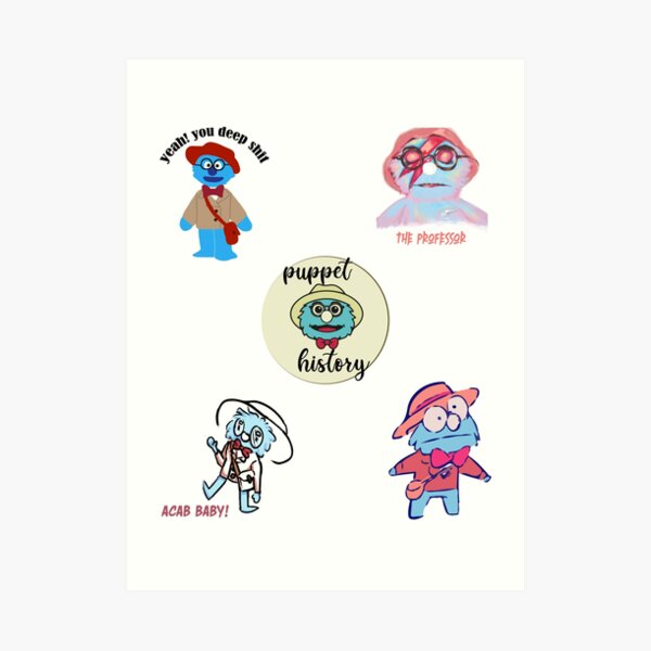 "Puppet history, professor face, " Art Print for Sale by meriem20 ...
