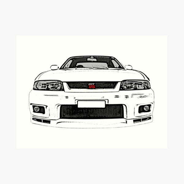 "Nissan Skyline R33 GT-R (front)" Kunstdruck von officialgtrch | Redbubble