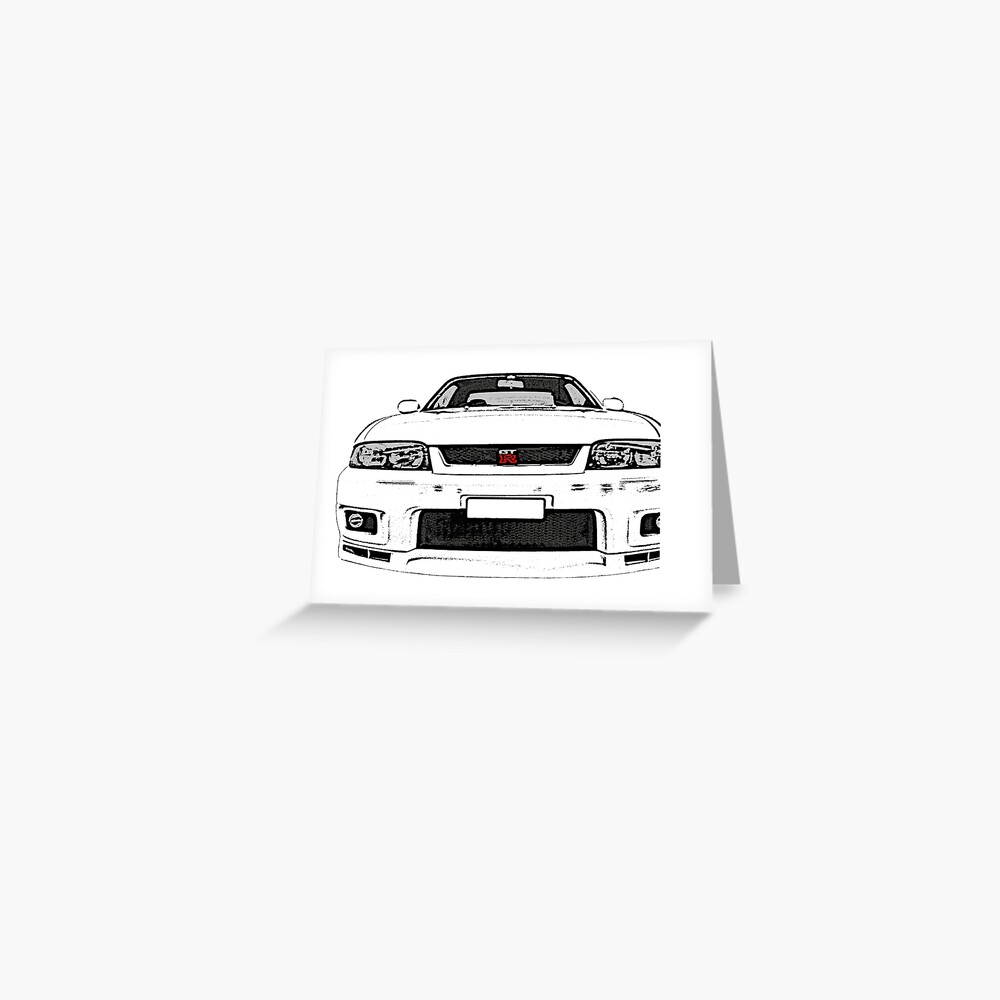"Nissan Skyline R33 GT-R (front)" Greeting Card by officialgtrch ...