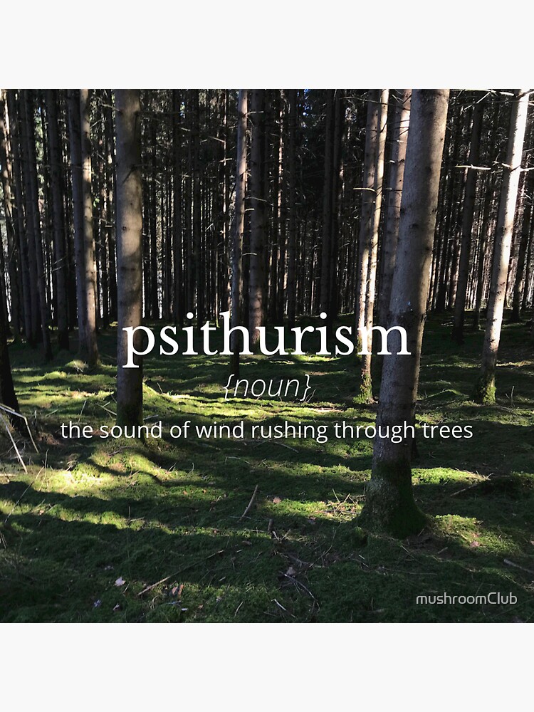 "psithurism, pretty words, forest, definitions" Sticker for Sale by ...