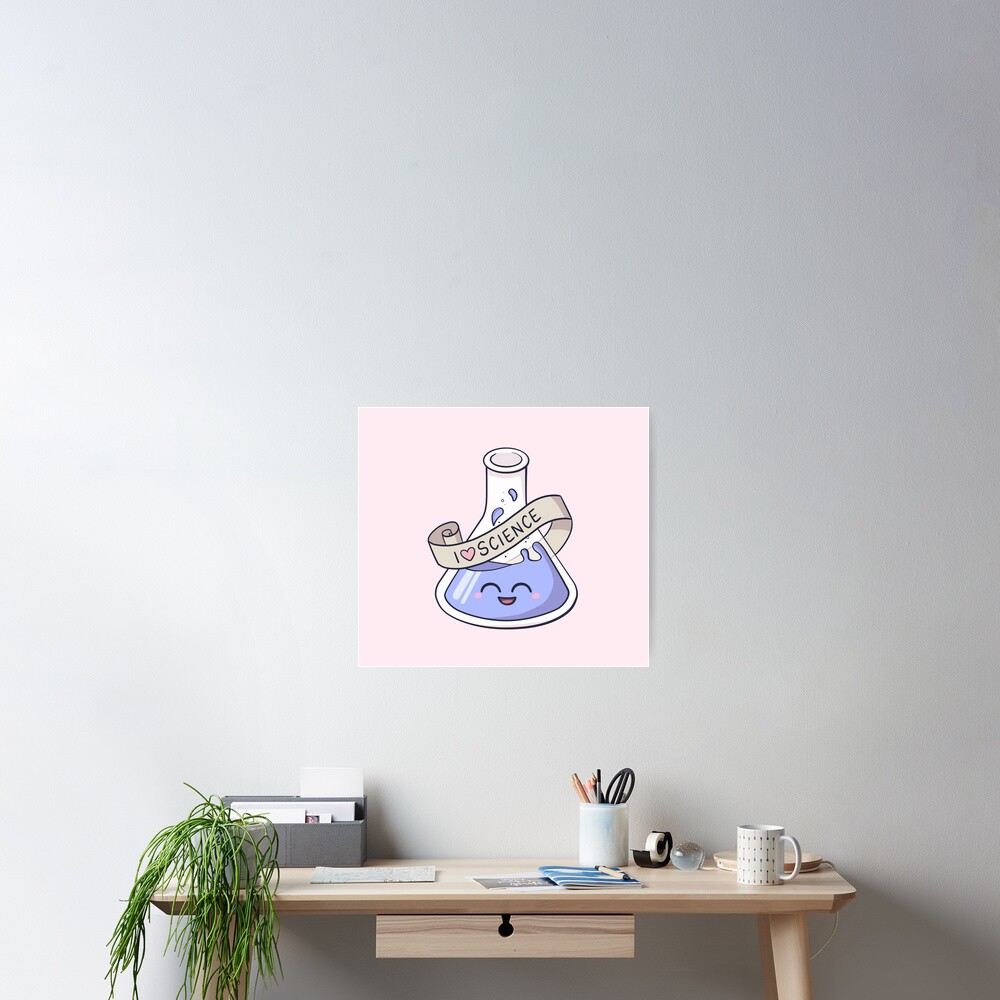 "I Love Science - Cute Laboratory Flask" Art Board Print for Sale by ...